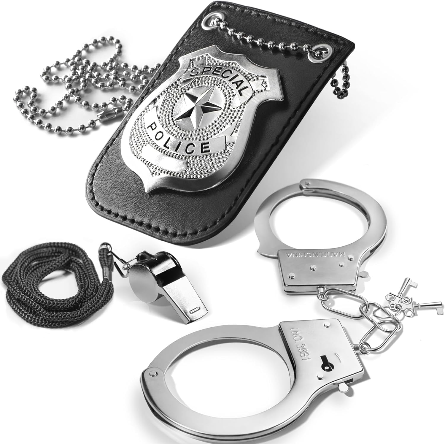 Kids Pretend Play Set - Badge Handcuff Toy Whistle Costume Accessories ...