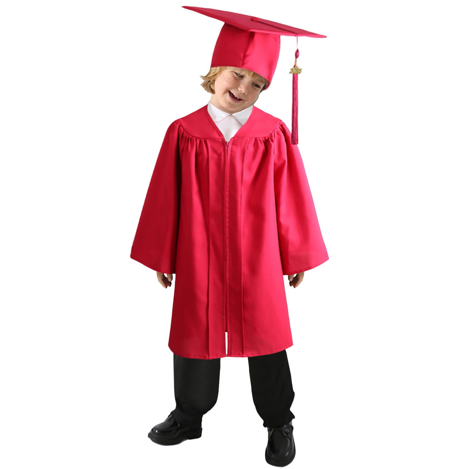 Kids Primary School Graduation Cap and Gown with 2025 Tassel Red Cap ...