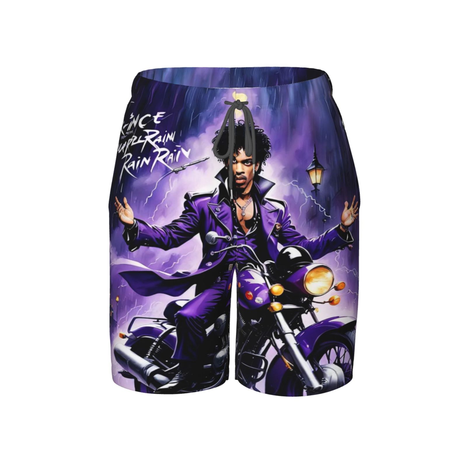 Kids Prin-ce Purple Ra-iN Beach Shorts with Mesh Liner Swim Trunks Swim ...