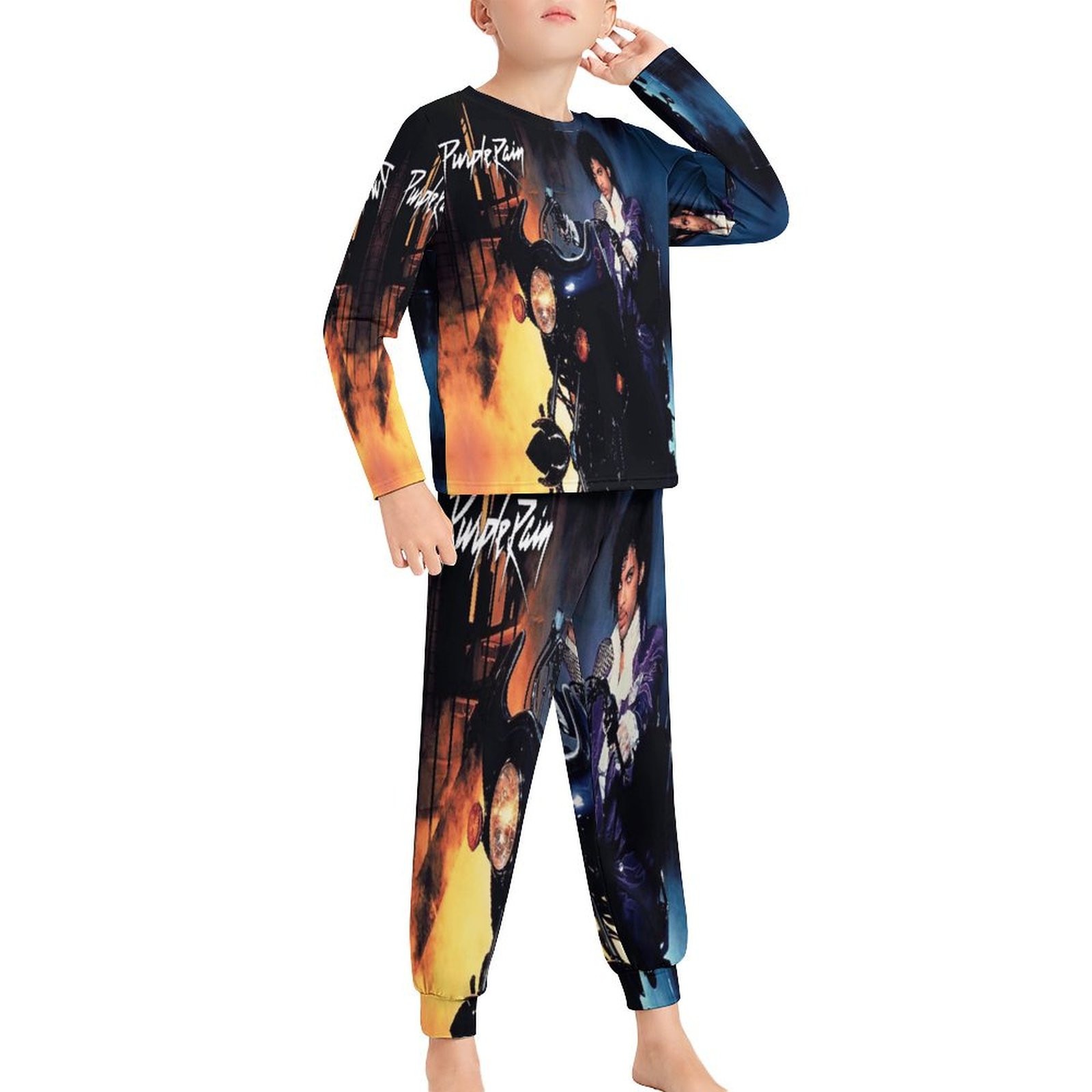 Kids Prin-ce Purple Ra-iN Pajama Long Sleeve Sleepwear Pant Set Cute ...