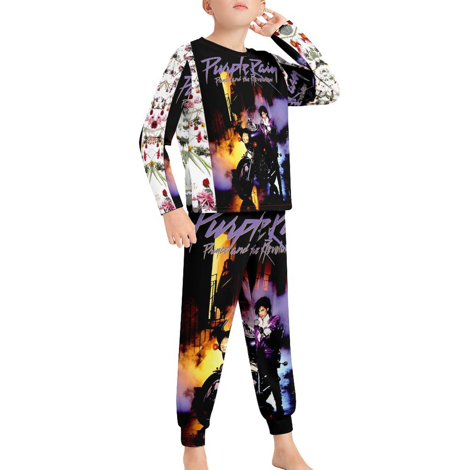 Kids Prin-ce Purple Ra-iN Pajama Long Sleeve Sleepwear Pant Set Cute ...