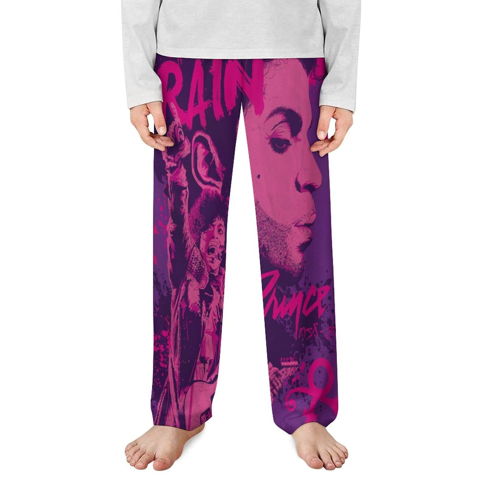 Kids Prin-ce Purple Ra-iN Pajama Pants Cartoon Long Pj Pants Cute ...