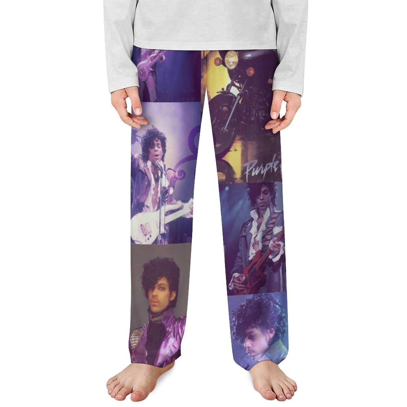 Kids Prin-ce Purple Ra-iN Pajama Pants Cartoon Long Pj Pants Cute ...