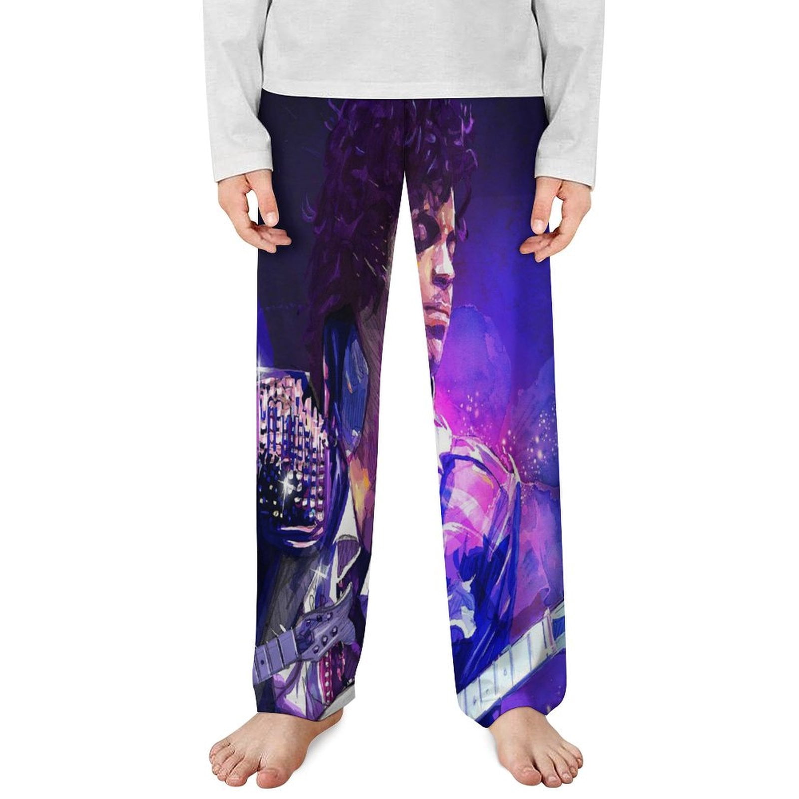 Kids Prin-ce Purple Ra-iN Pajama Pants Cartoon Long Pj Pants Cute ...