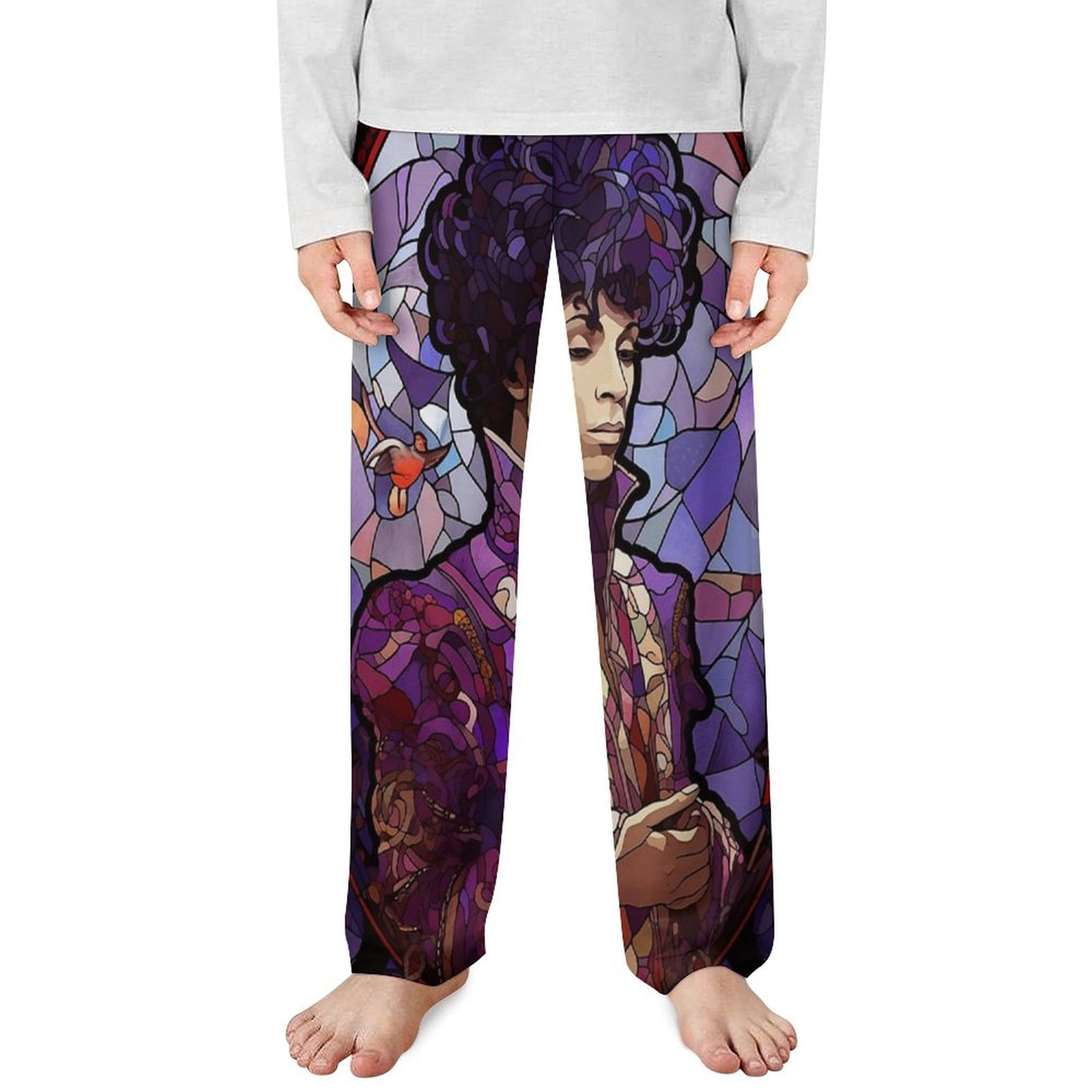 Kids Prin-ce Purple Ra-iN Pajama Pants Cartoon Long Pj Pants Cute ...