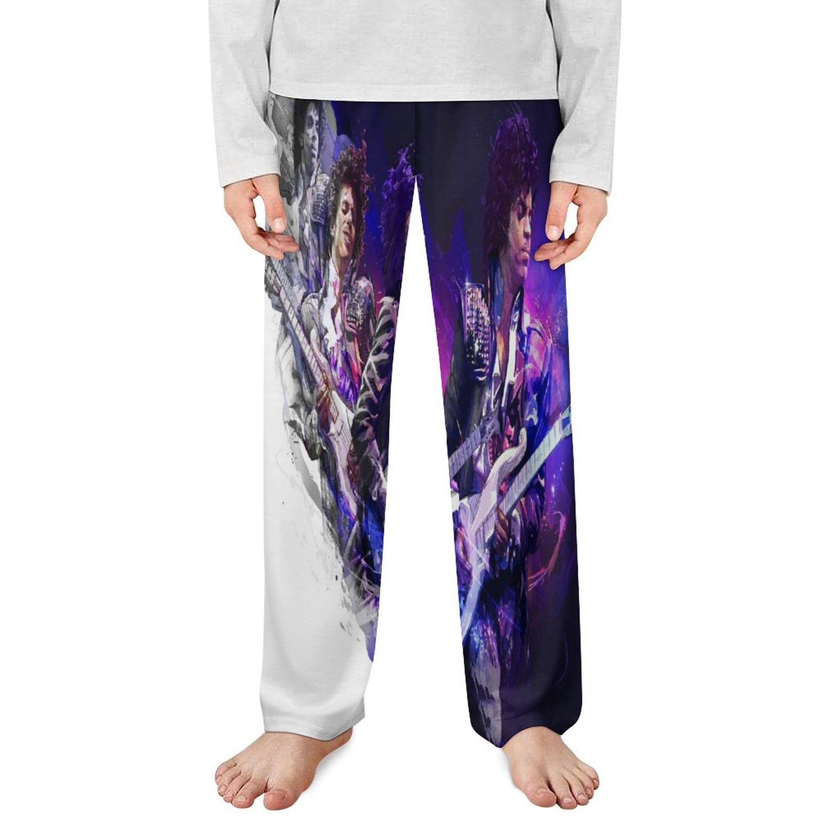 Kids Prin-ce Purple Ra-iN Pajama Pants Cartoon Long Pj Pants Cute ...