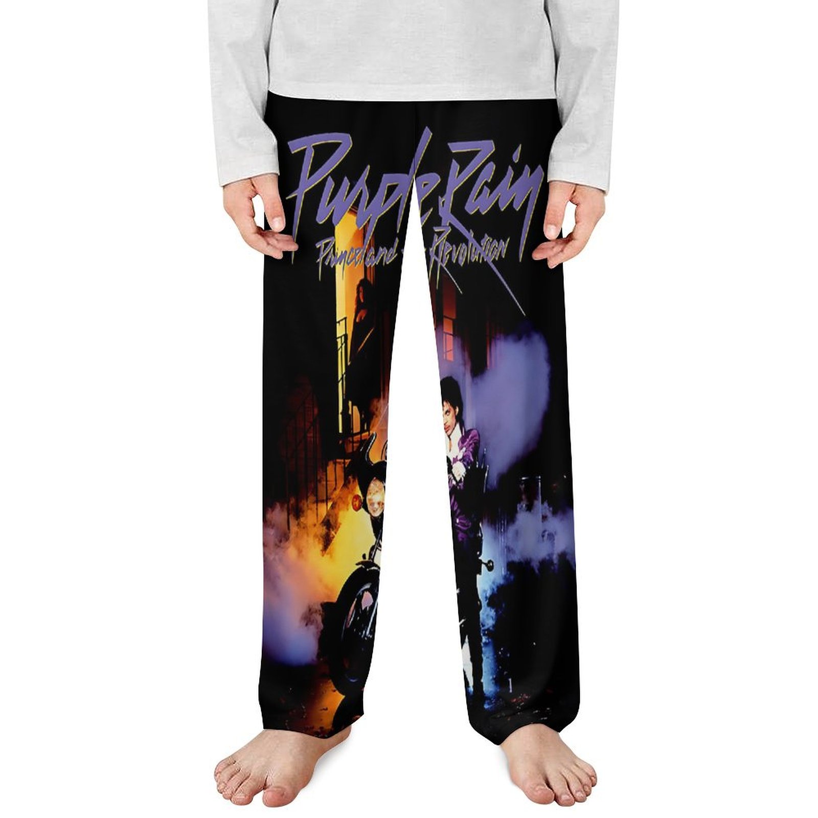 Kids Prin-ce Purple Ra-iN Pajama Pants Cartoon Long Pj Pants Cute ...