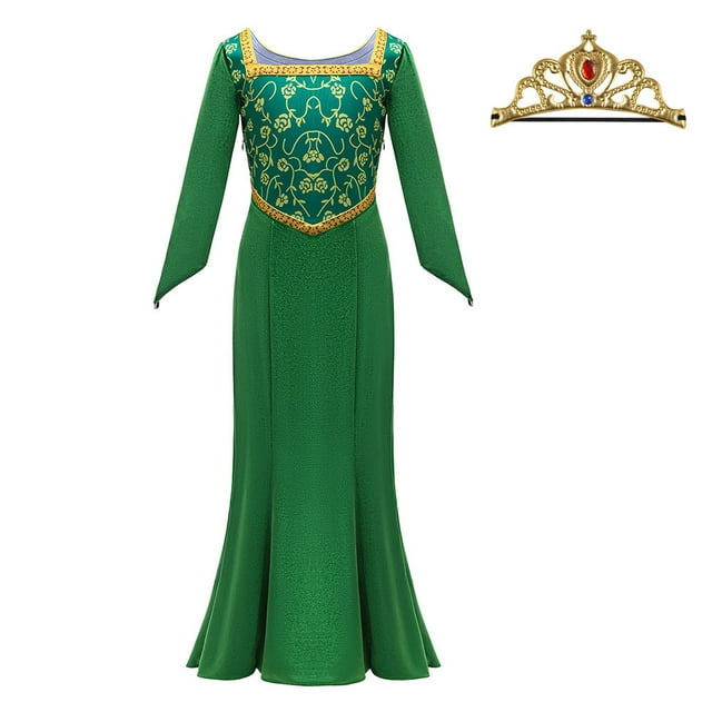 Kids Princess Fiona Costume Dress Gown Halloween Cosplay Costume for ...