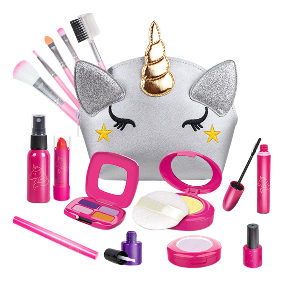 Kids Princess Makeup Toys Kit for Girl, Washable Cosmetic Set Lipstick ...