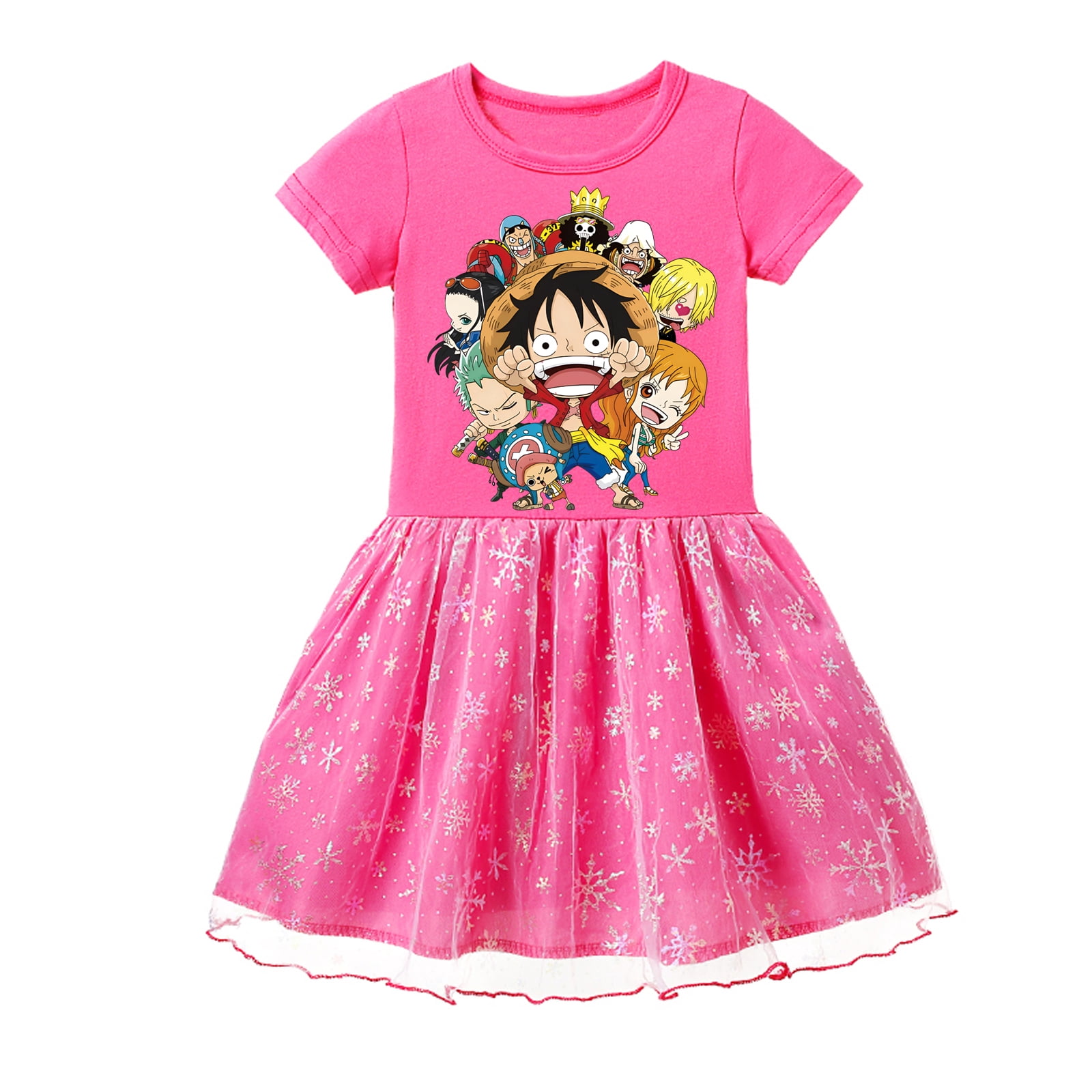 Kids' Princess Style One Piece Cotton Tulle Dress: Short Sleeves and ...