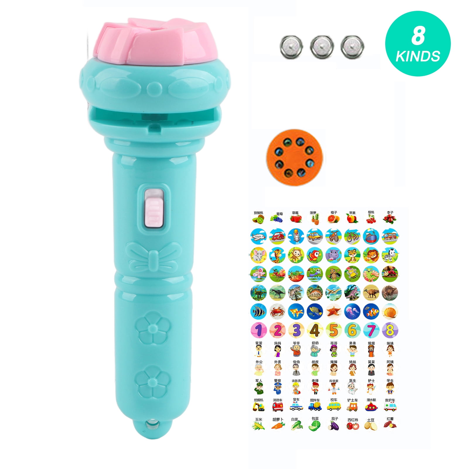 Kids Projector Flashlight Different Animal Patterns Early Educational ...