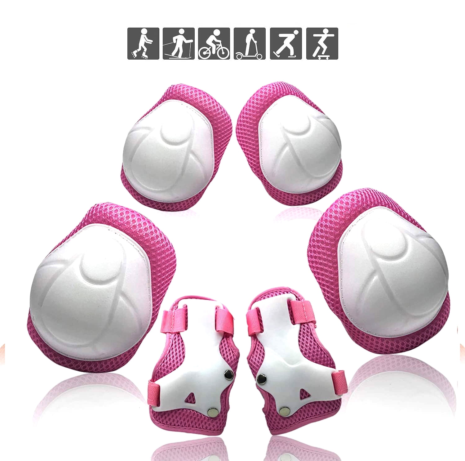 Rirool Kids Safety Gear, Knee Elbow Wrist Pads for Skating, Cycling ...