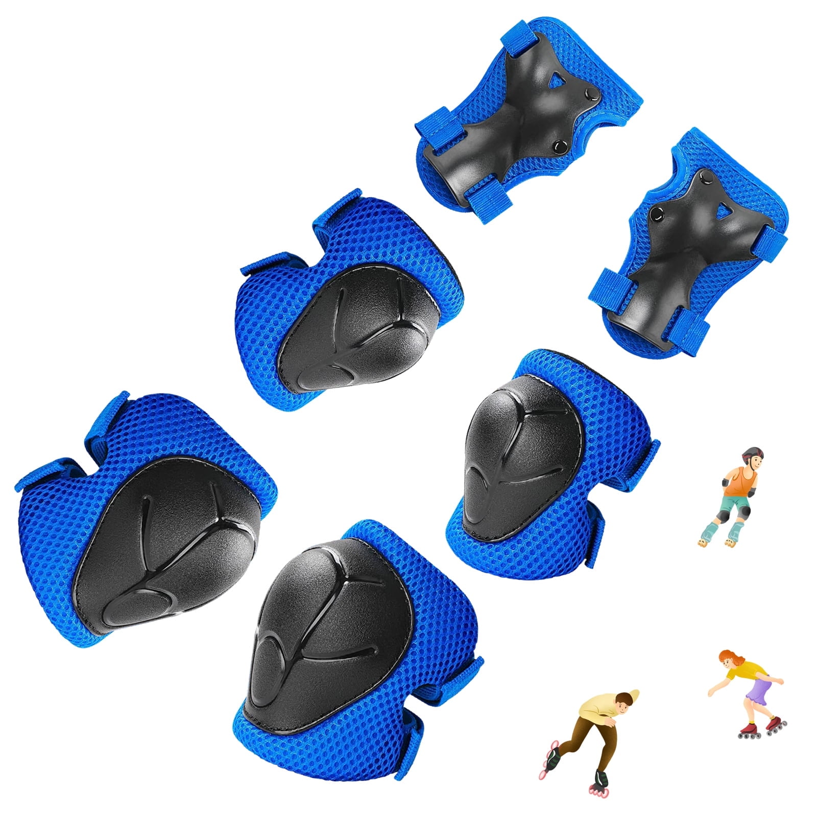 syenll Kids Protective Gear Set for 3-8 Years Blue, Knee Elbow Pads ...