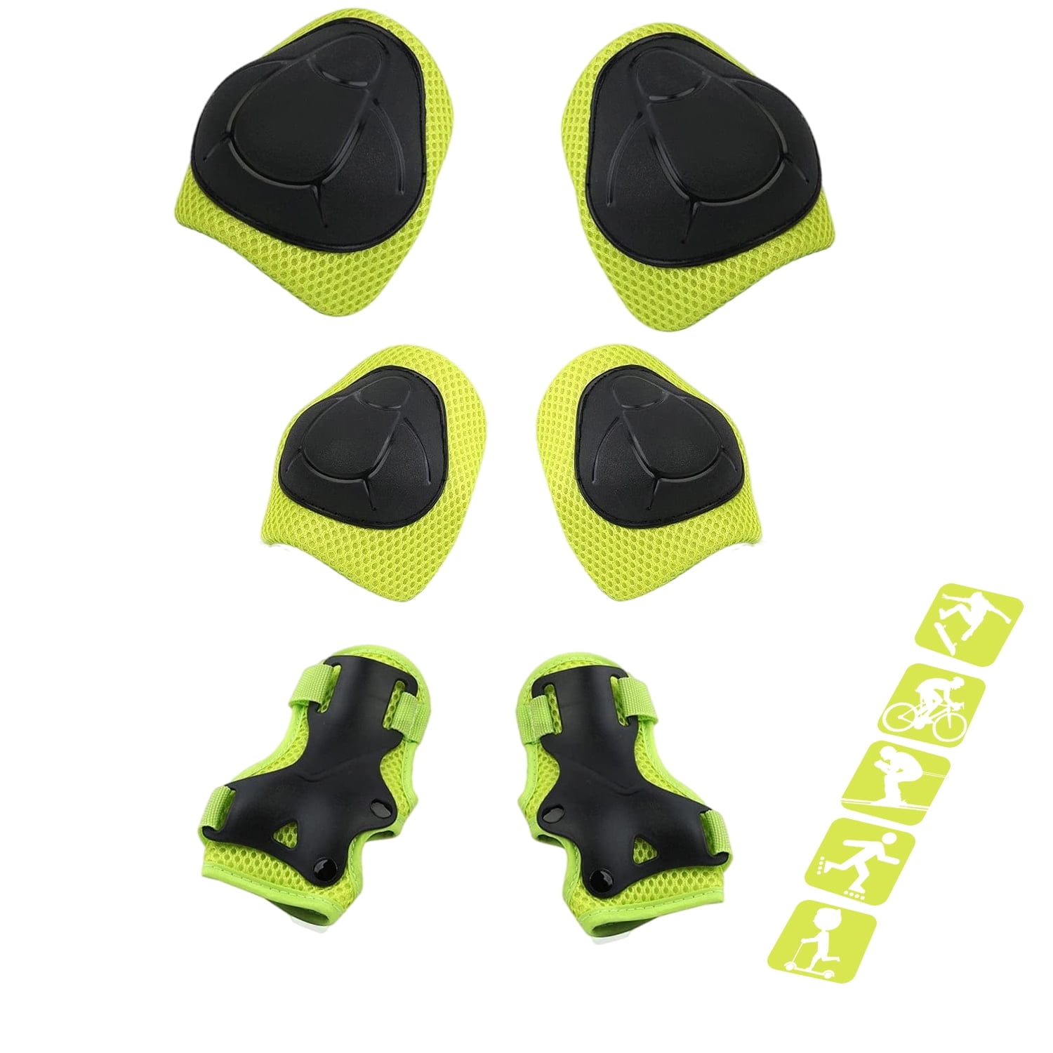 syenll Kids Protective Gear Set, Knee Elbow Pads with Wrist Guards for ...