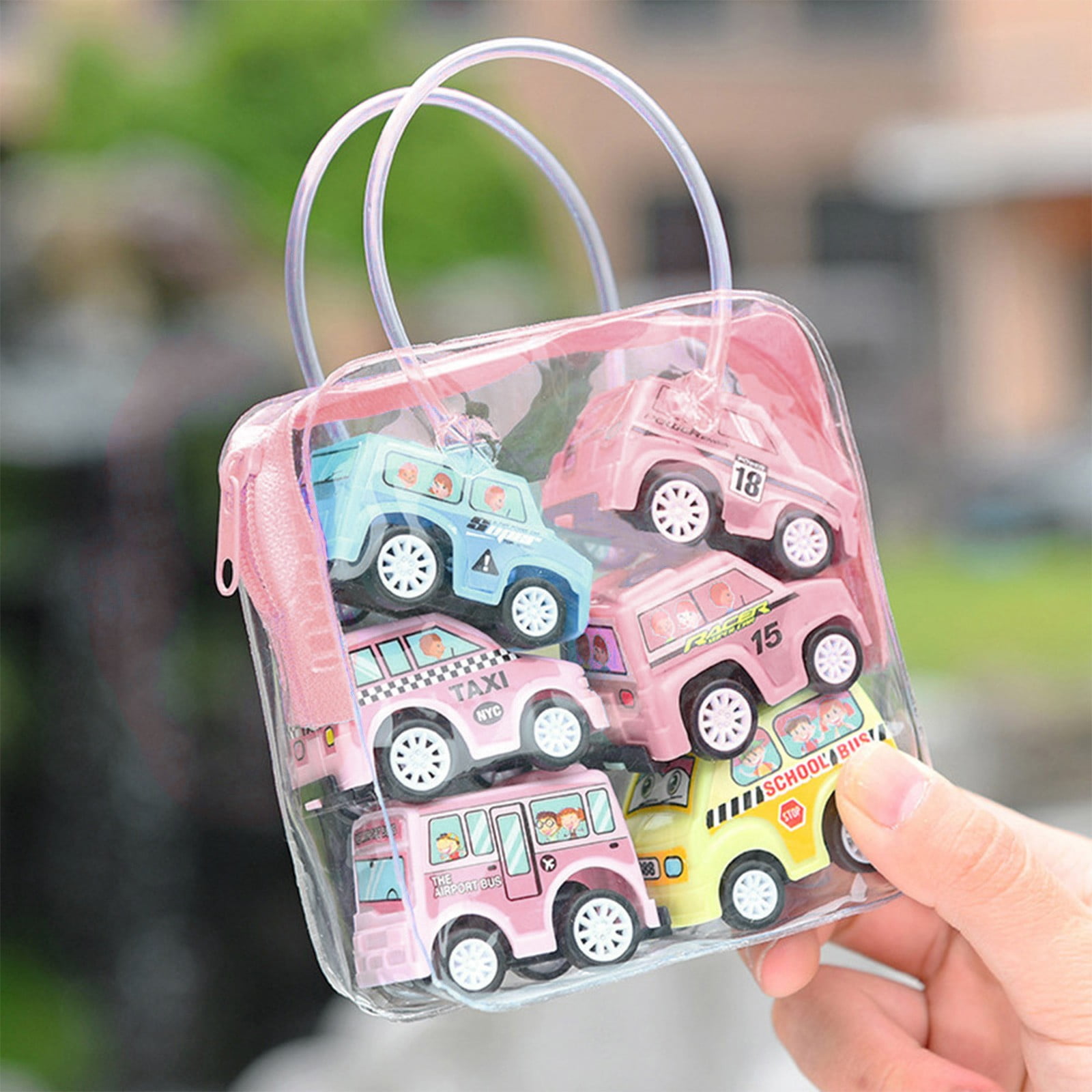 Kids Pull-Back Vehicle Set - Soft Baby Toy Set With 6 Cars and Trucks ...