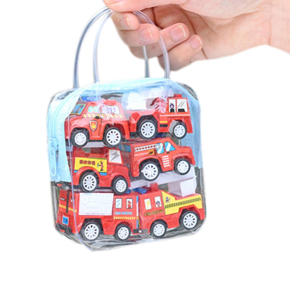 Kids Pull-Back Vehicle Set - Soft Baby Toy Set With 6 Cars and Trucks ...