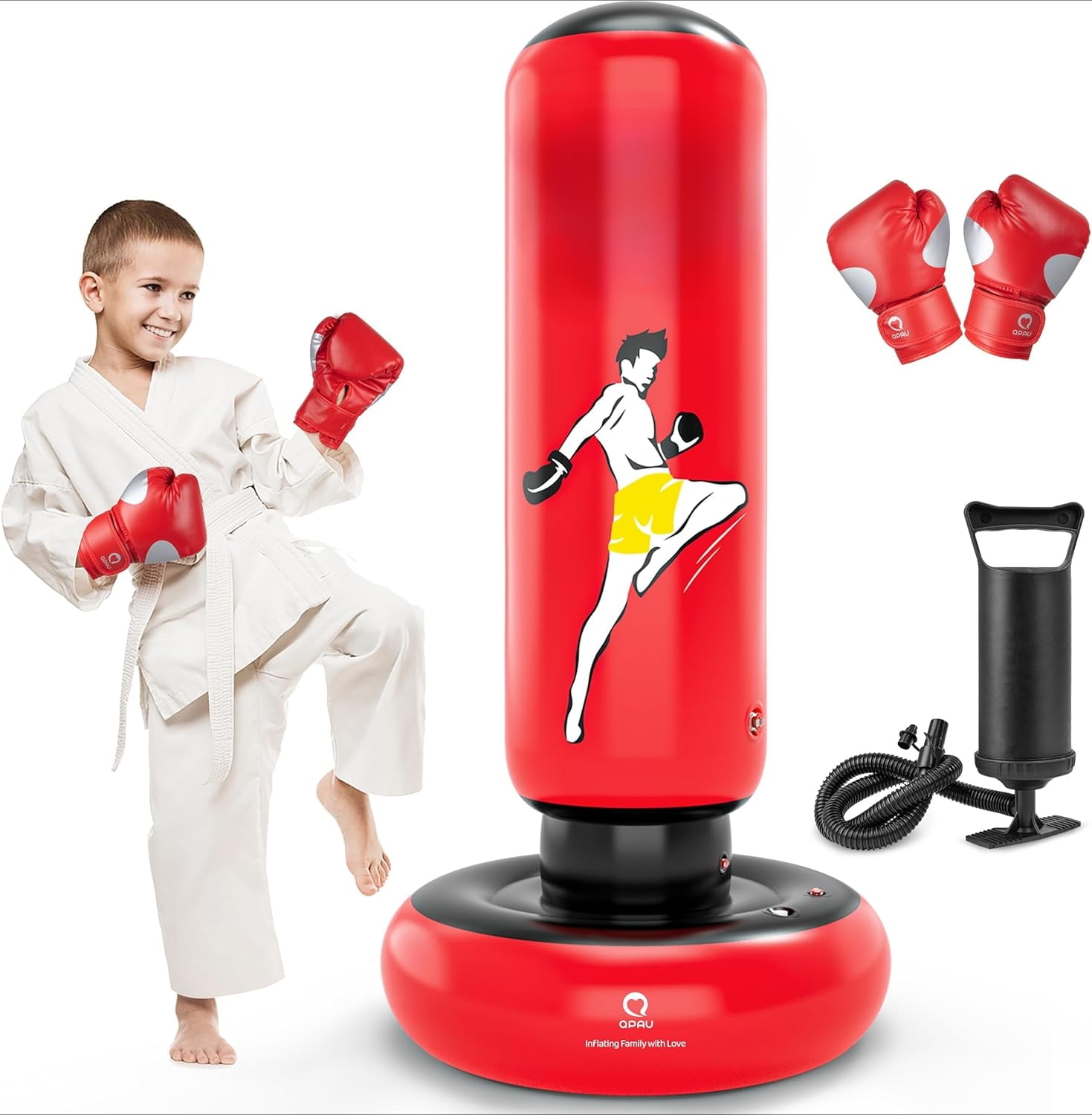 Kids Punching Bag Toy with Boxing Gloves, 66 Inch Larger Stable Kids ...
