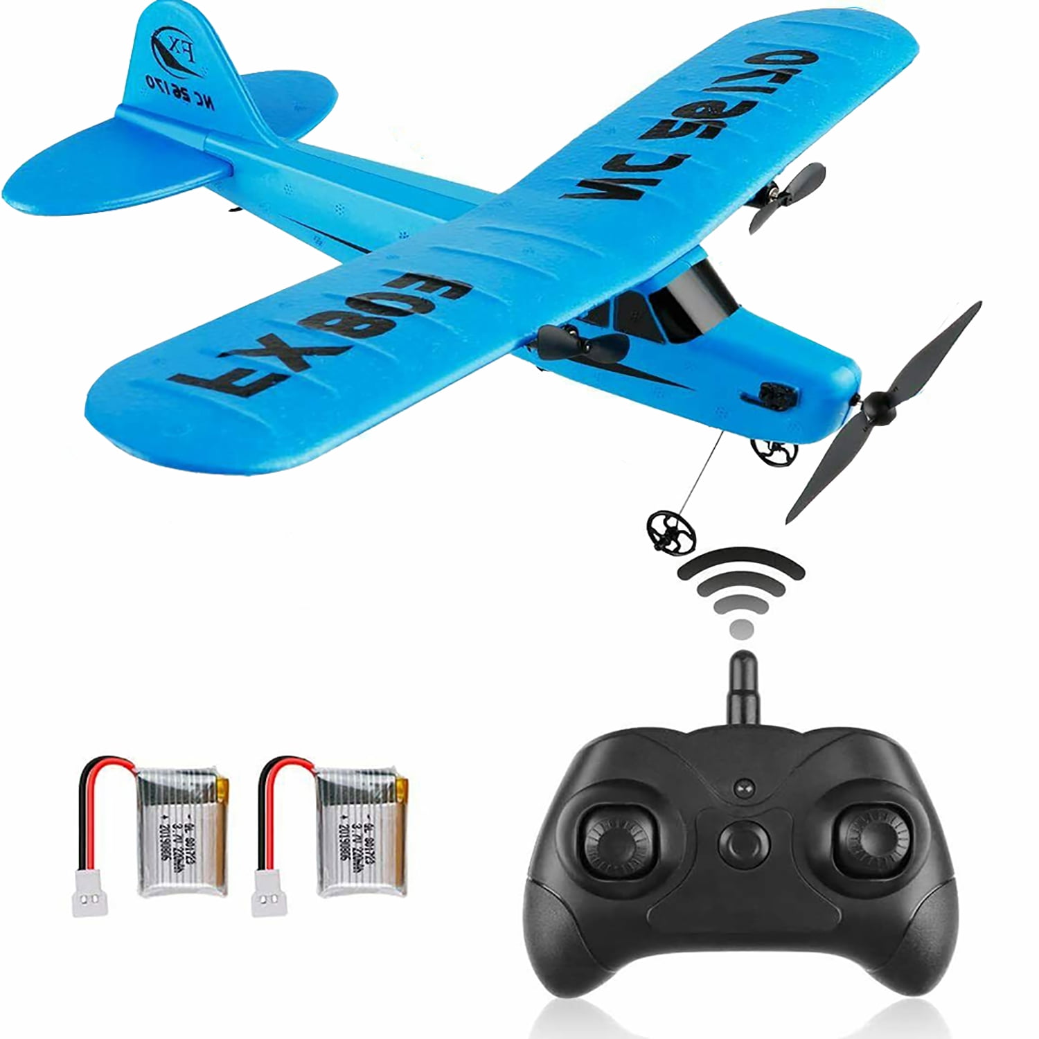 Kids RC Airplane Toy 2.4GHz 2 Channel Electric Remote Control Glider W ...