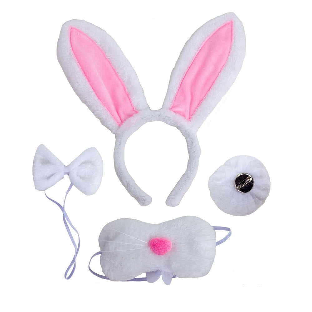 Kids Rabbit Costume Cosplay Dress Up Outfits Set 4PCS Headband Tail ...