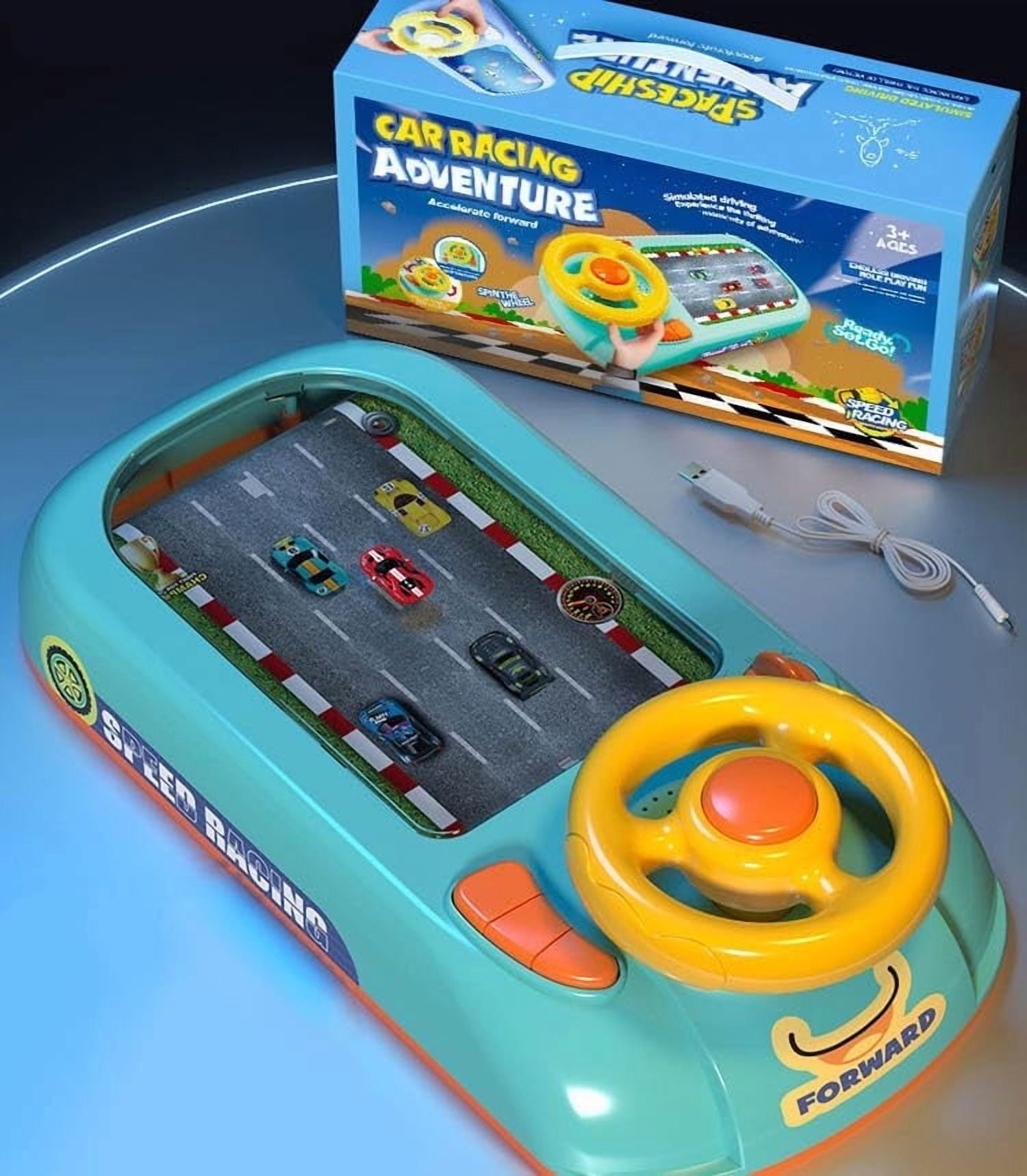 Kids Racing Wheel Toy, Interactive Steering Wheel Driving Simulator ...