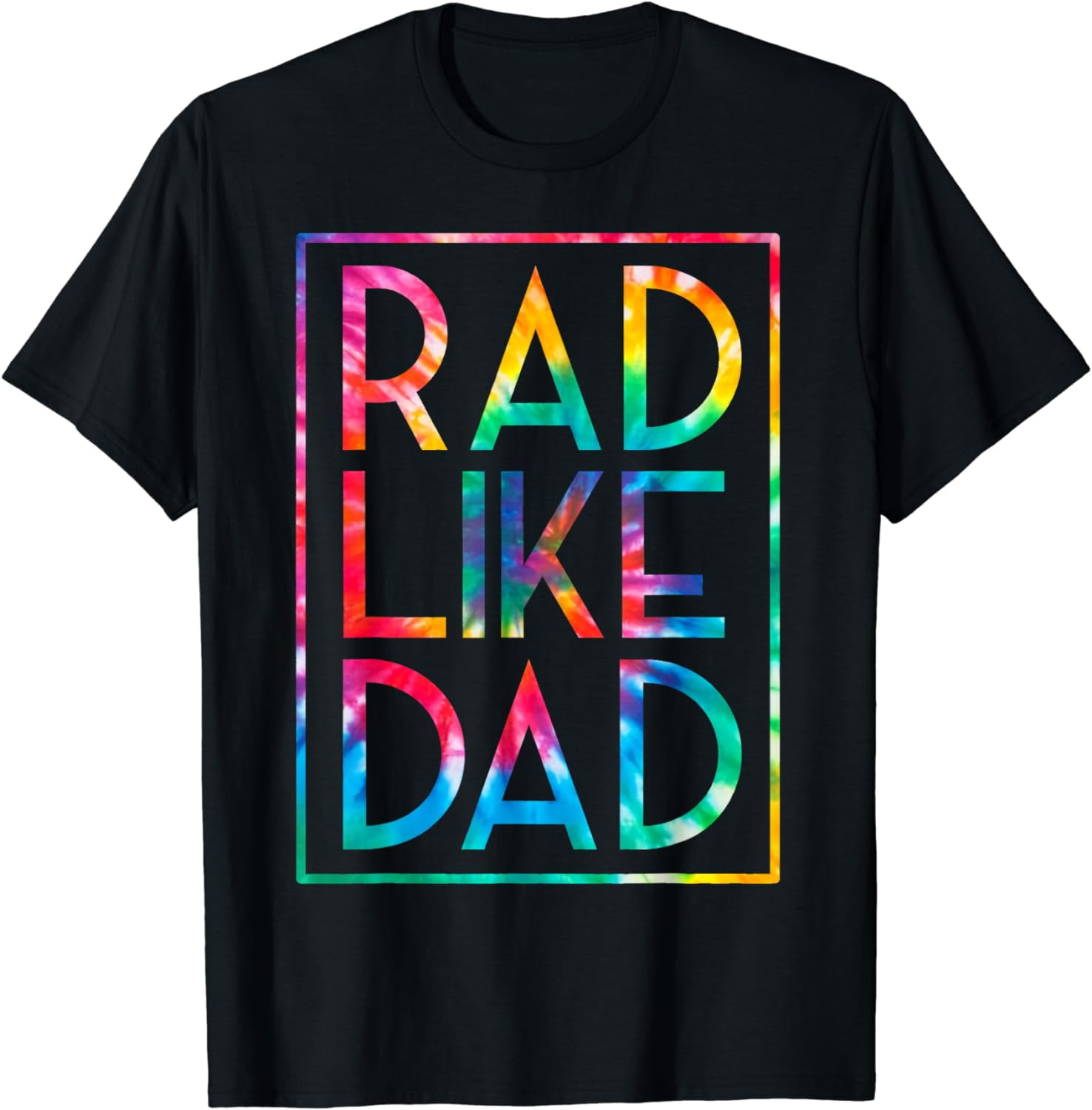 Kids Rad Like Dad Tie Dye Funny Fathers Day Toddler Boy Girl T-Shirt ...