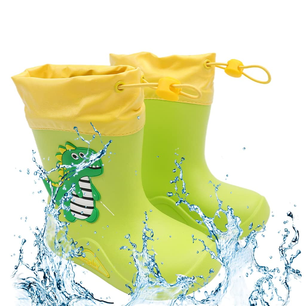 Kids Rain Boots Boys Girls Rubber Boots Cute Dinosaur Prints Rain Boots ...