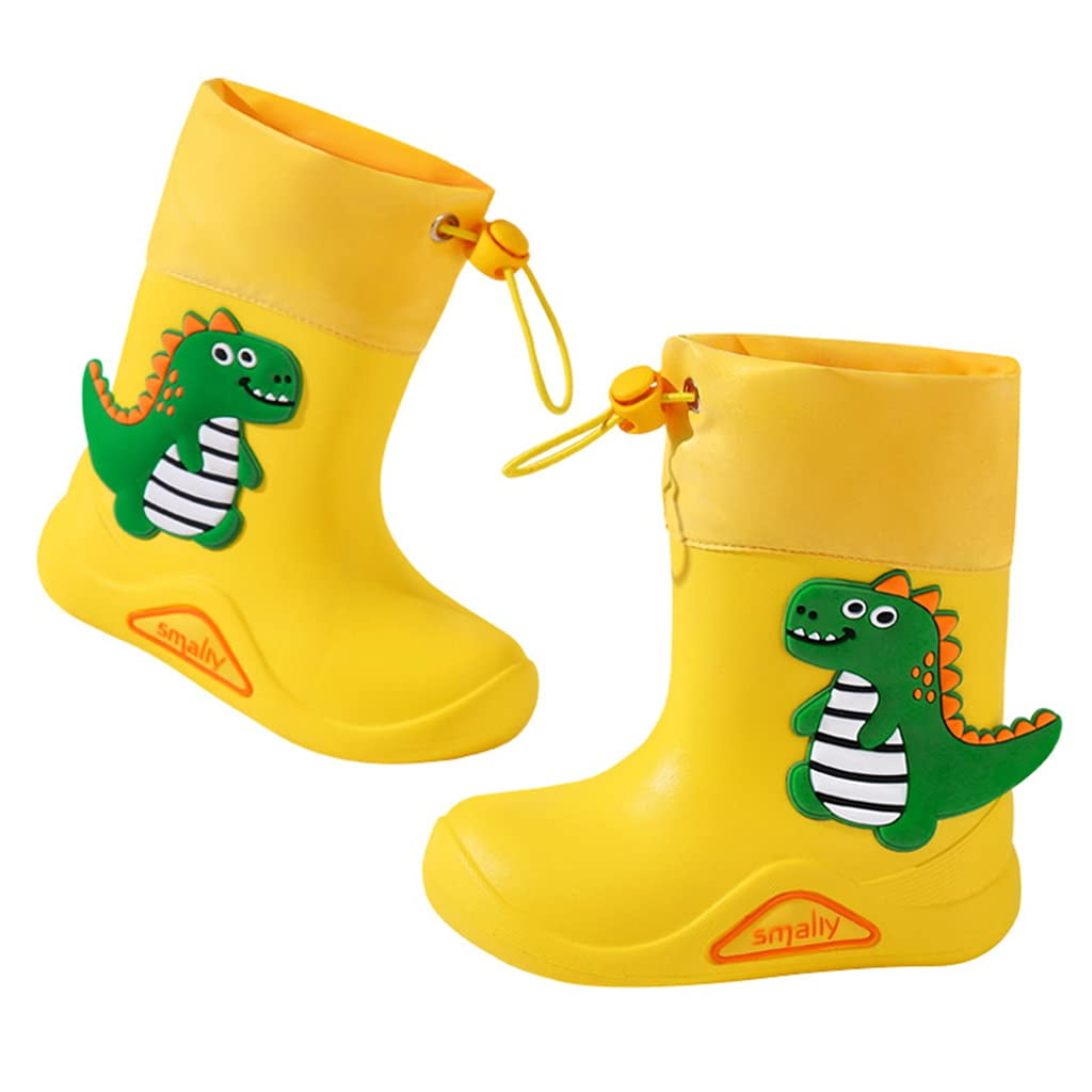 Kids Rain Boots Boys Girls Rubber Boots Cute Dinosaur Prints Rain Boots ...