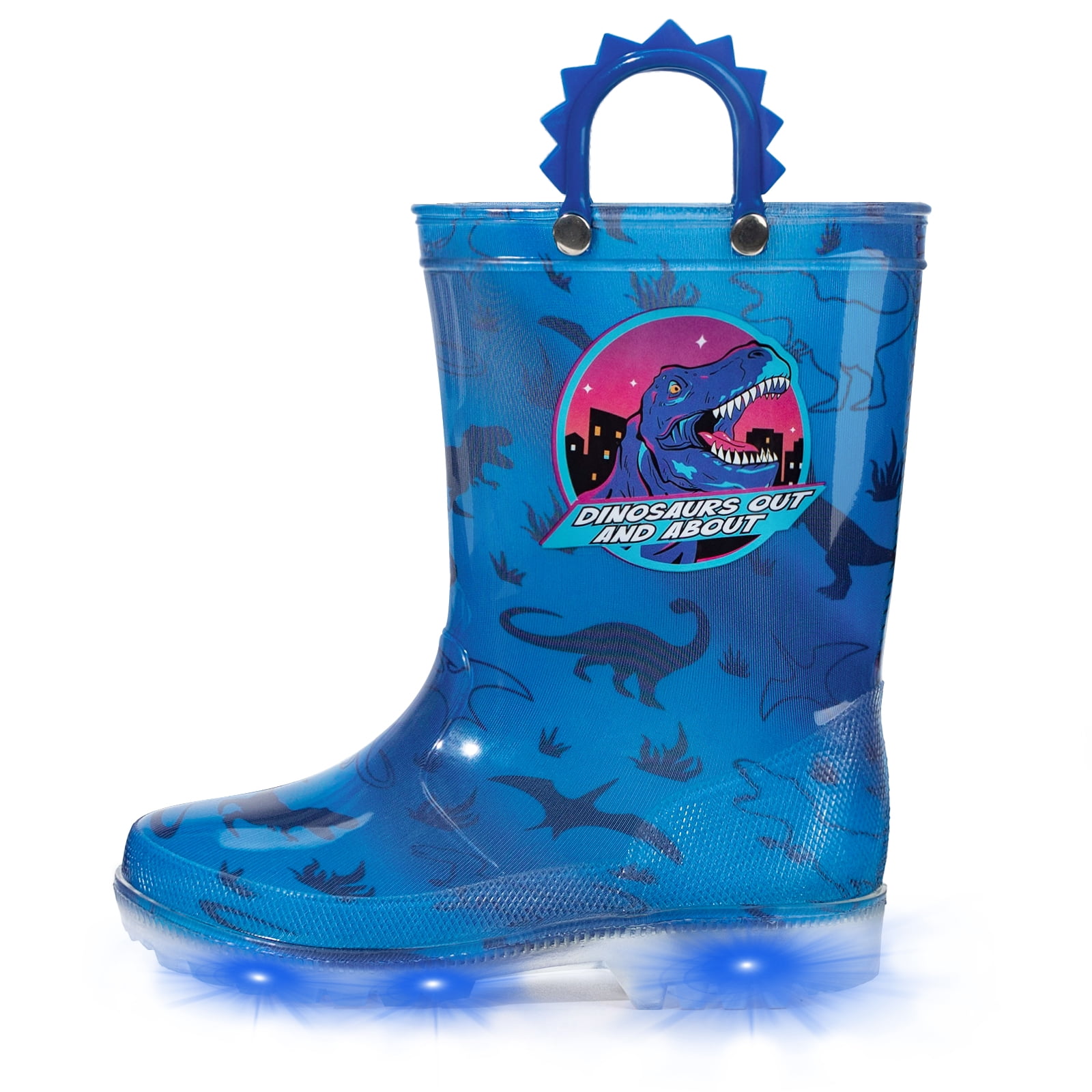 Kids Rain Boots For Boys Toddler Light Up Waterproof Rain Boots with ...
