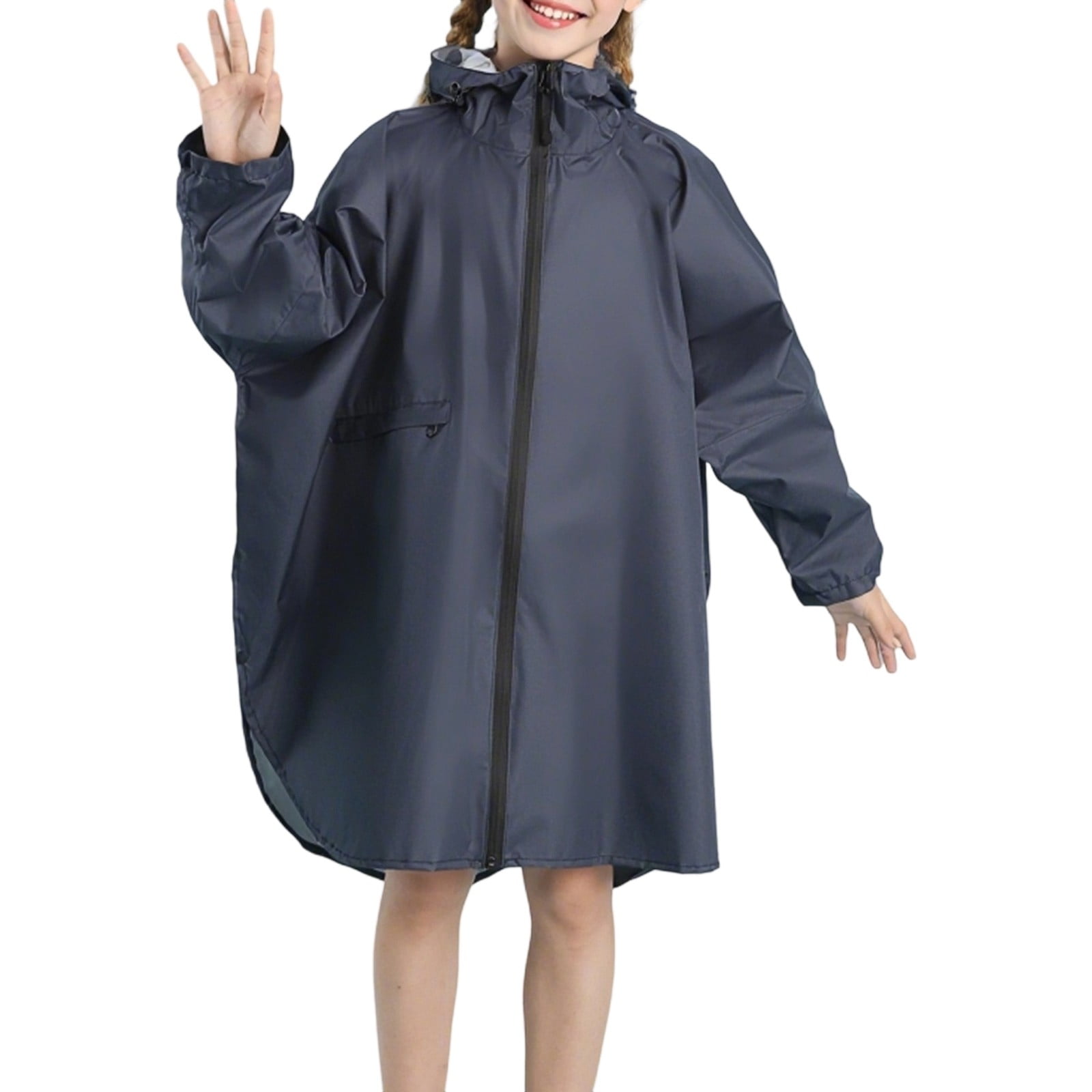 Kids Rain Jacket,Girls Raincoat with Hood and Pockets Lightweight ...