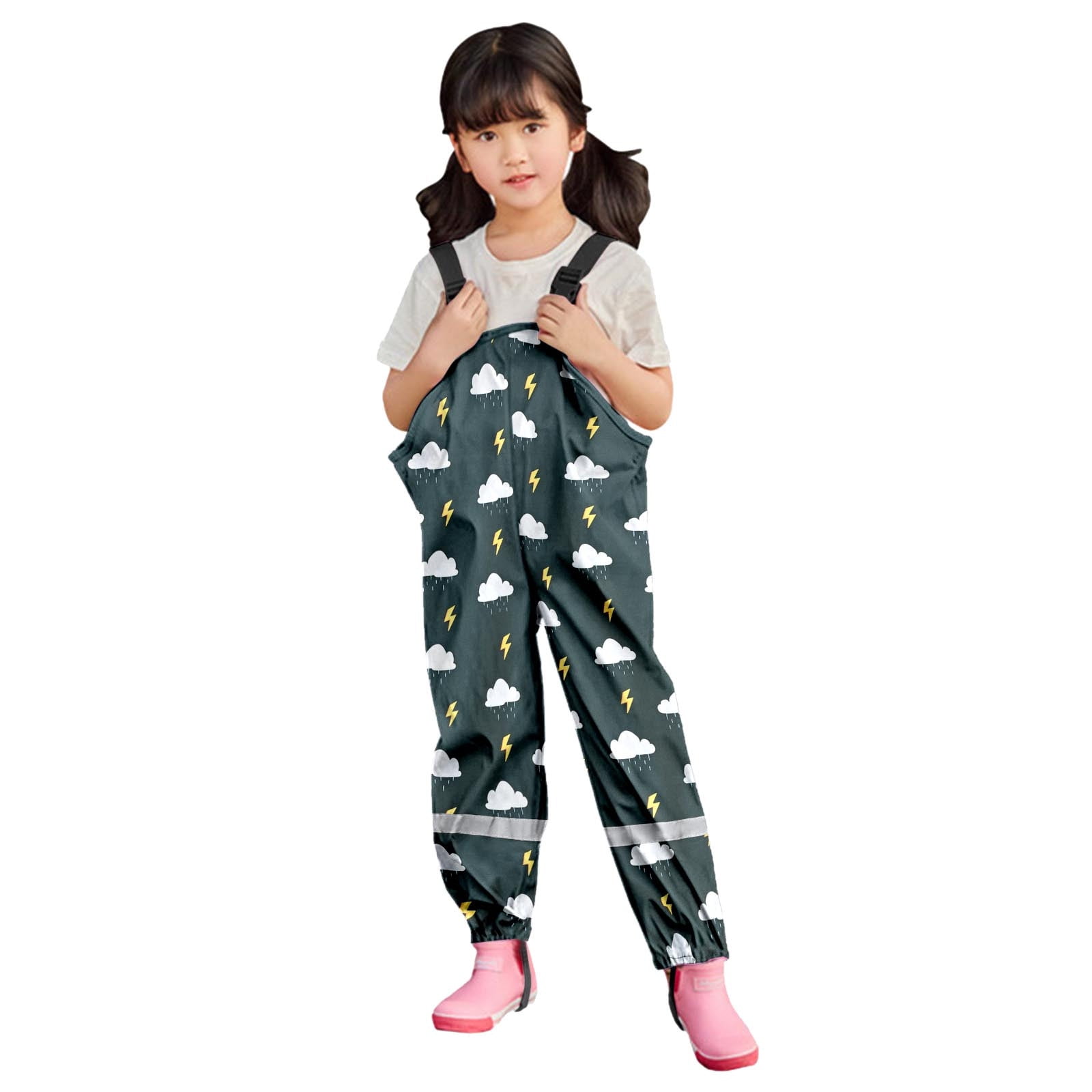 Kids Rain Pants Waterproof Bib Overalls for Kids Boys and Girls Bib ...