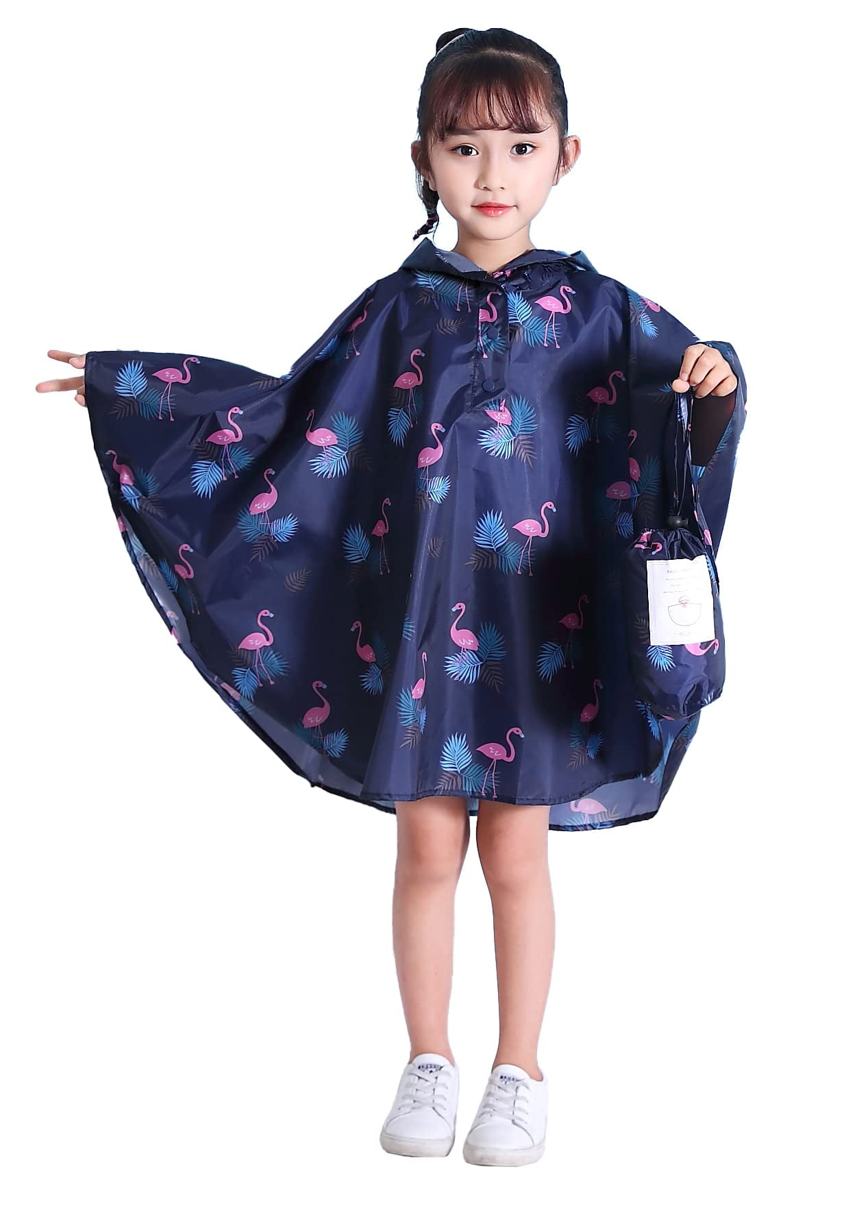 Kids Rain Poncho Hooded Jacket Rain Coat - Walmart.com