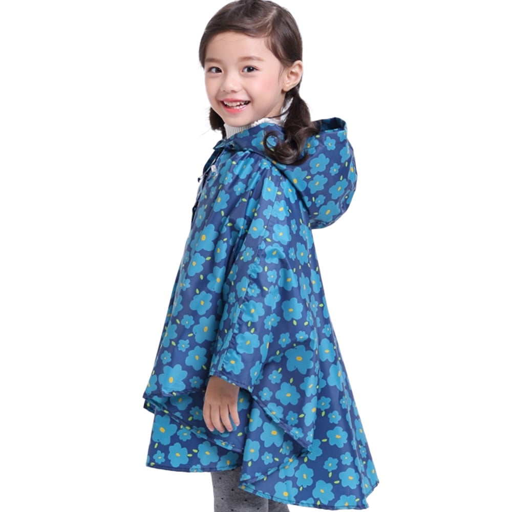 Kids Rain Poncho Hooded Rain Coat,Rainwear for Girls Boys Toddlers Rain ...