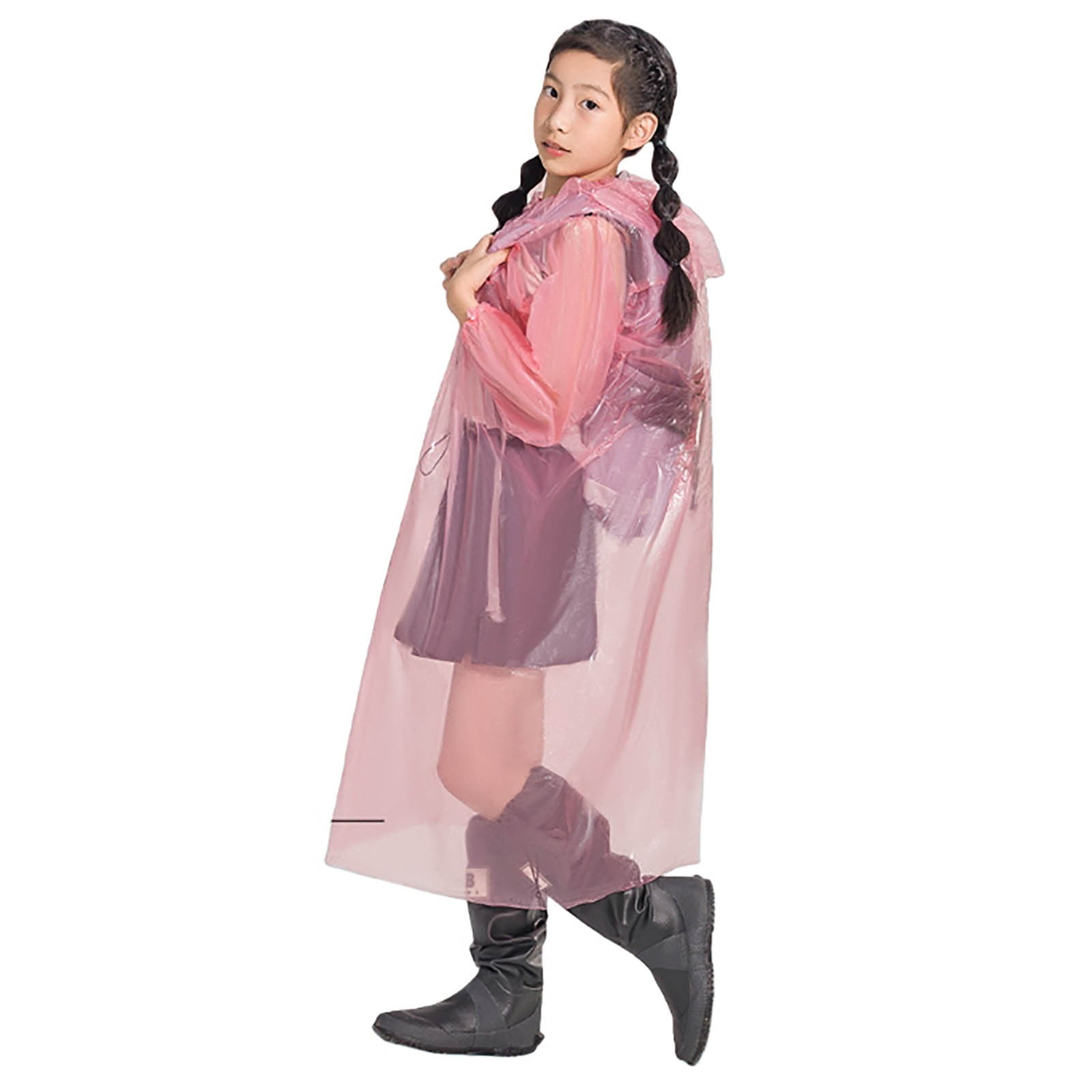 Kids Rain Poncho Spring Summer Plain Color Buttoned Thick Poncho Raincoats Rain Ponchos Kids ...