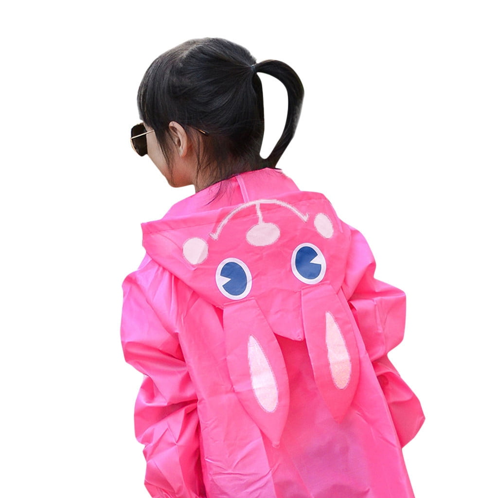 Kids Rain Ponchos Girls Boys Raincoat Toddler Rain Jacket Girls Boys Raincoat Hooded Long ...