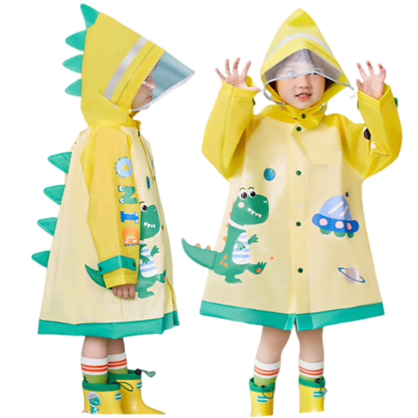 Kids Raincoats for Girls Boys Rain Jacket Children Toddler Rain Poncho ...