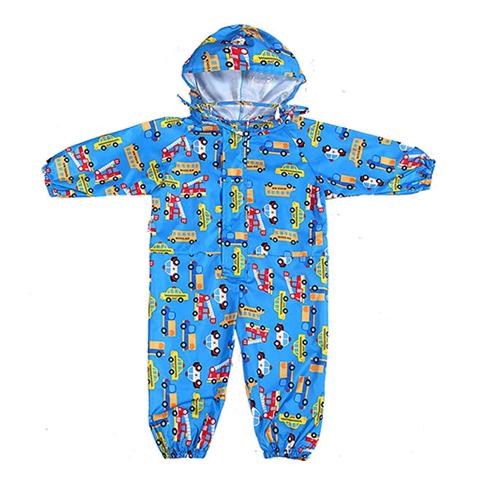 Kids Rainsuit Waterproof Jumpsuit Coverall Raincoat Rainwear All-in-One Suit Cartoon Raincoat ...