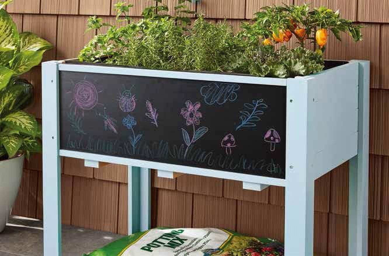 Kids Raised Garden Bed, 30 x 24 x 18 Inch Wooden Elevated Raised Garden ...