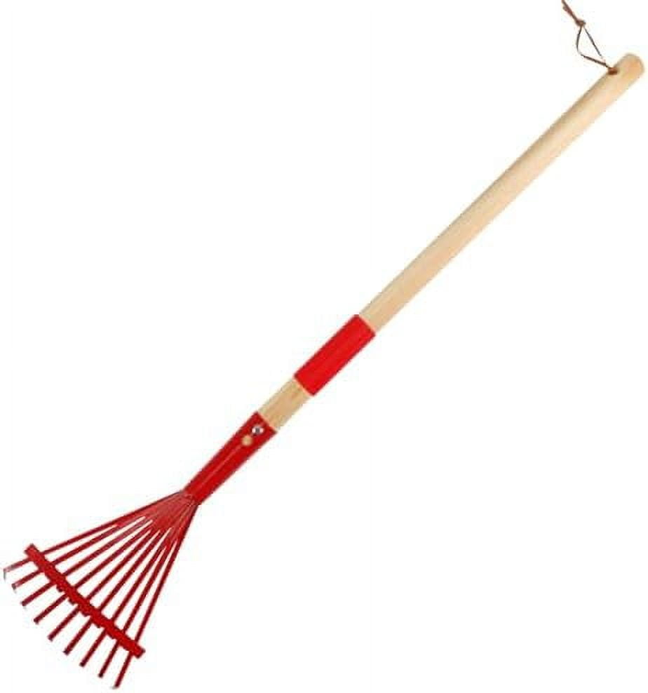 Kids Rake 27'' Lawn Rakes for Leaves Detachable Wooden Handle Rake for ...