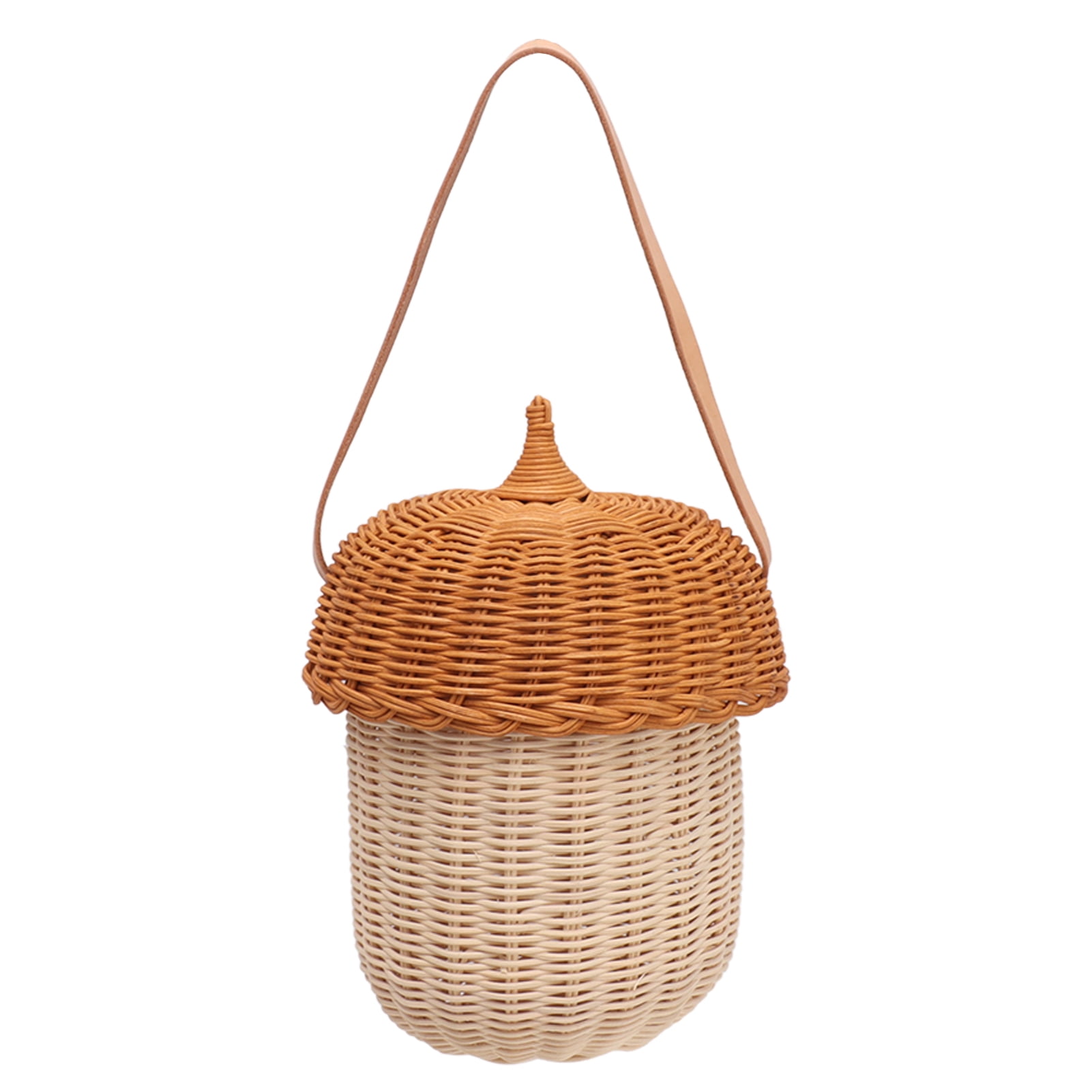 Kids Rattan Storage Basket Hand Woven Acorn Shaped Basket Bag For Boys ...