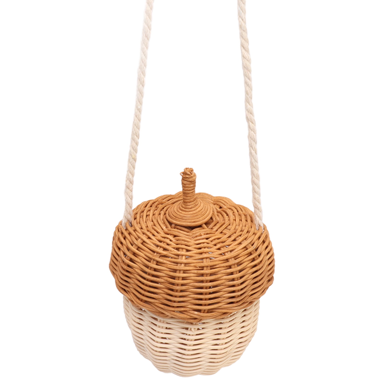 Kids Rattan Storage Basket Hand Woven Decorative Acorn Shaped Basket ...