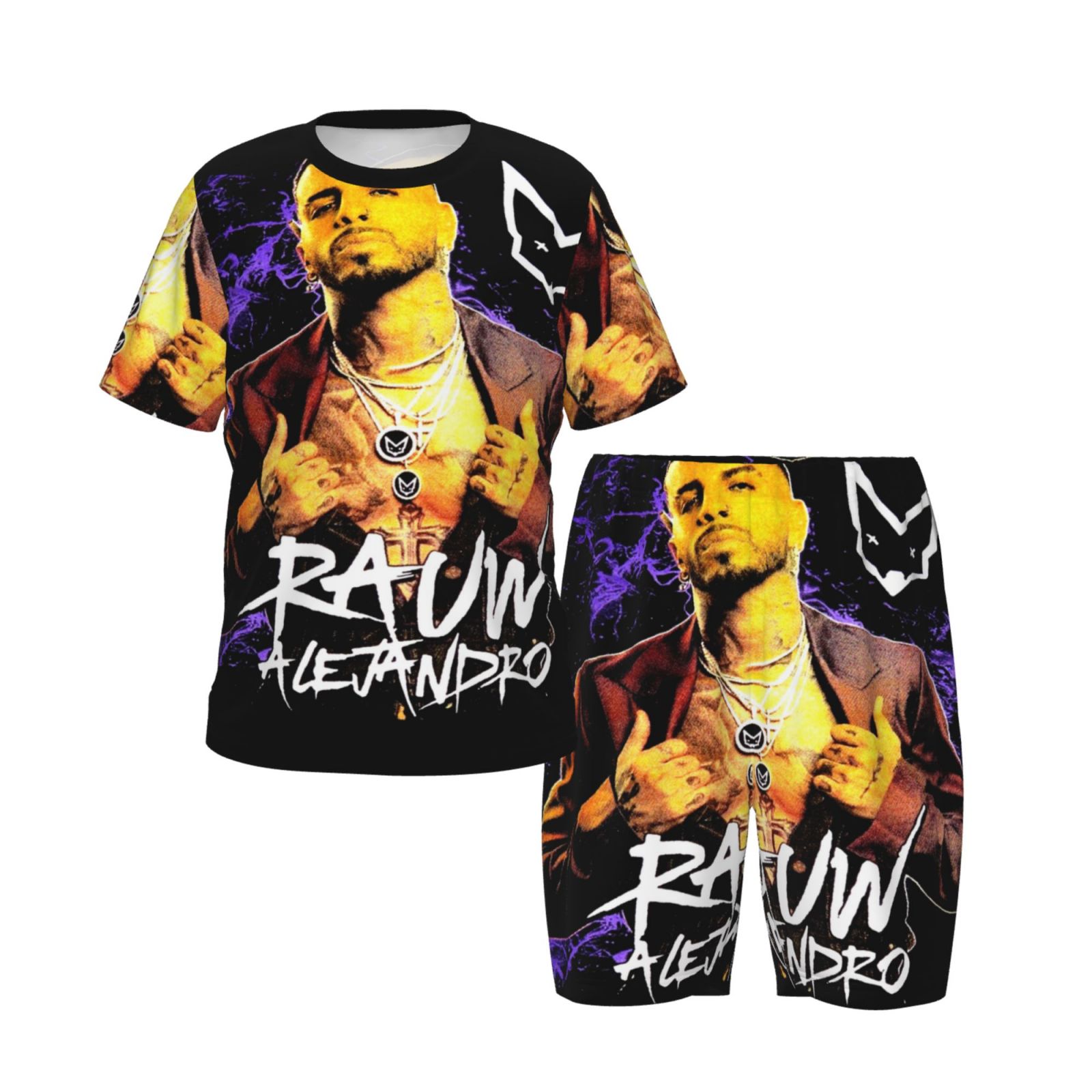 Kids Rauw Alejandro Pajamas Set Cartoon Sleepwear Short Set Outfit For ...