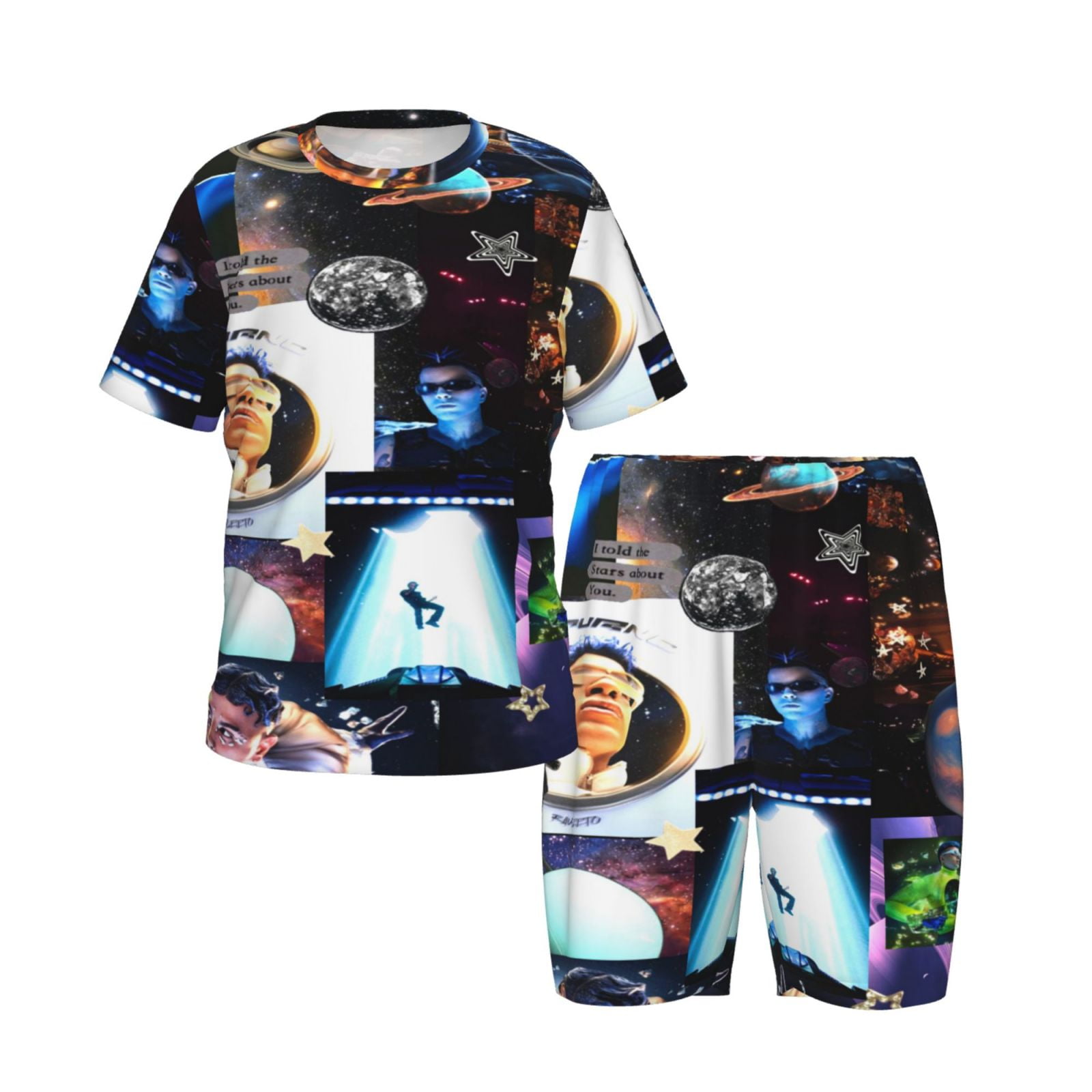 Kids Rauw Alejandro Pajamas Set Cartoon Sleepwear Short Set Outfit For ...