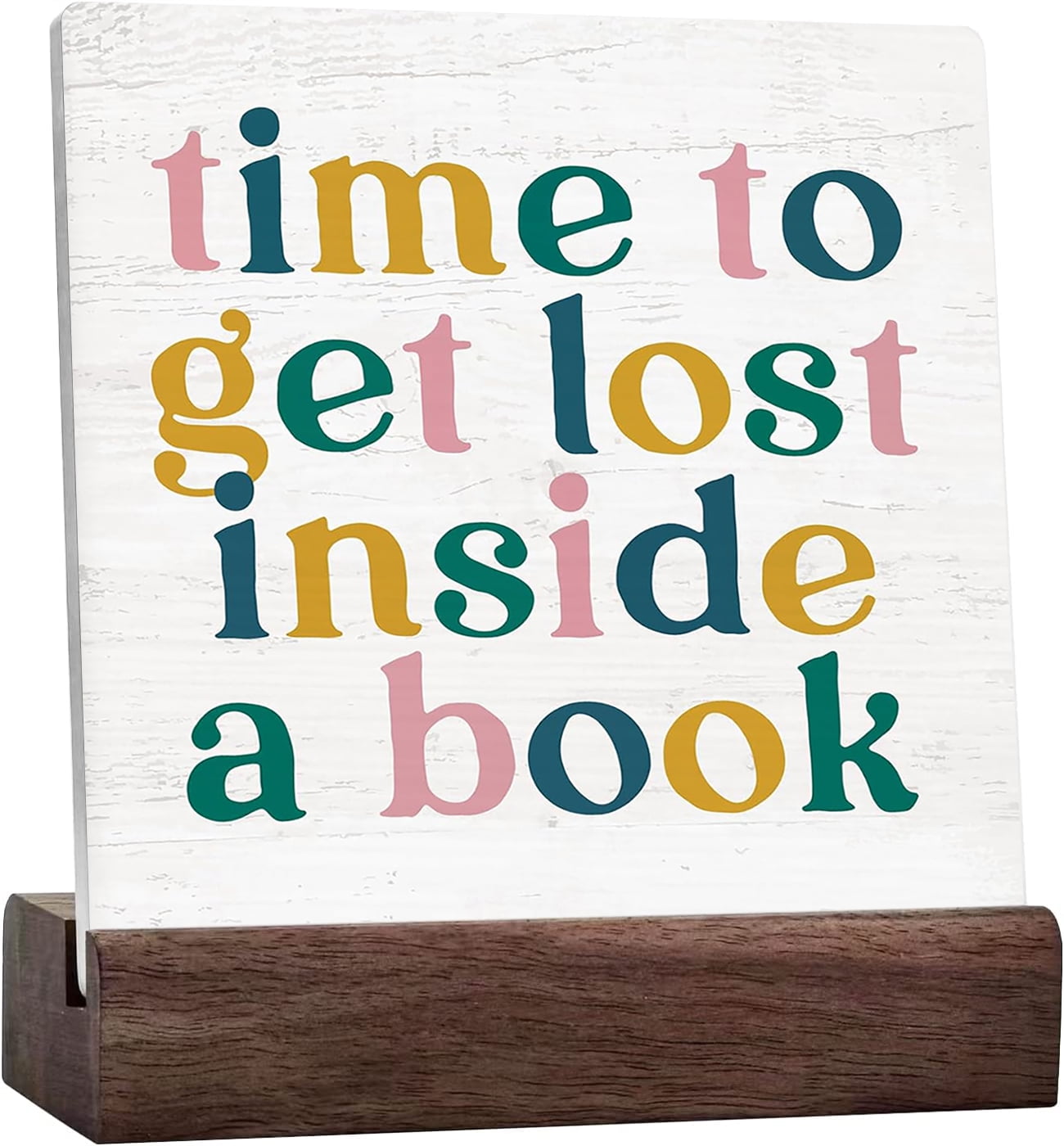 Kids Reading Ceramic Table Plaque Desk Decor, Book Lovers Reading ...