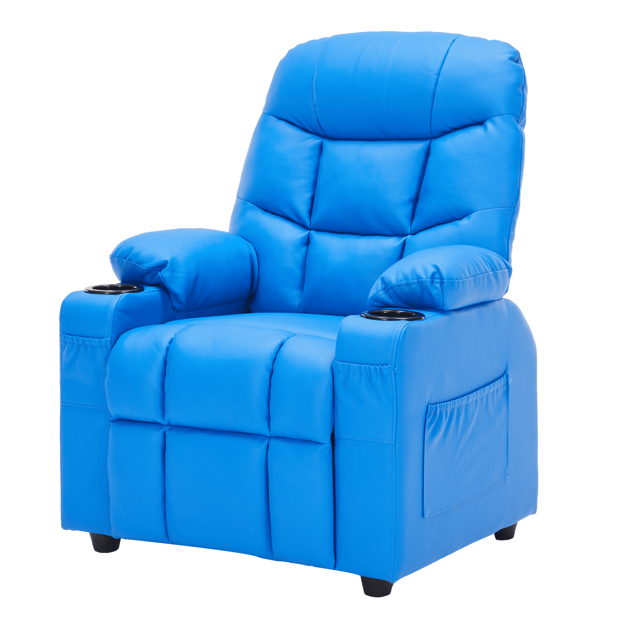 Kids Recliner - Adjustable Leather Chair with Cup Holders, Footrest ...