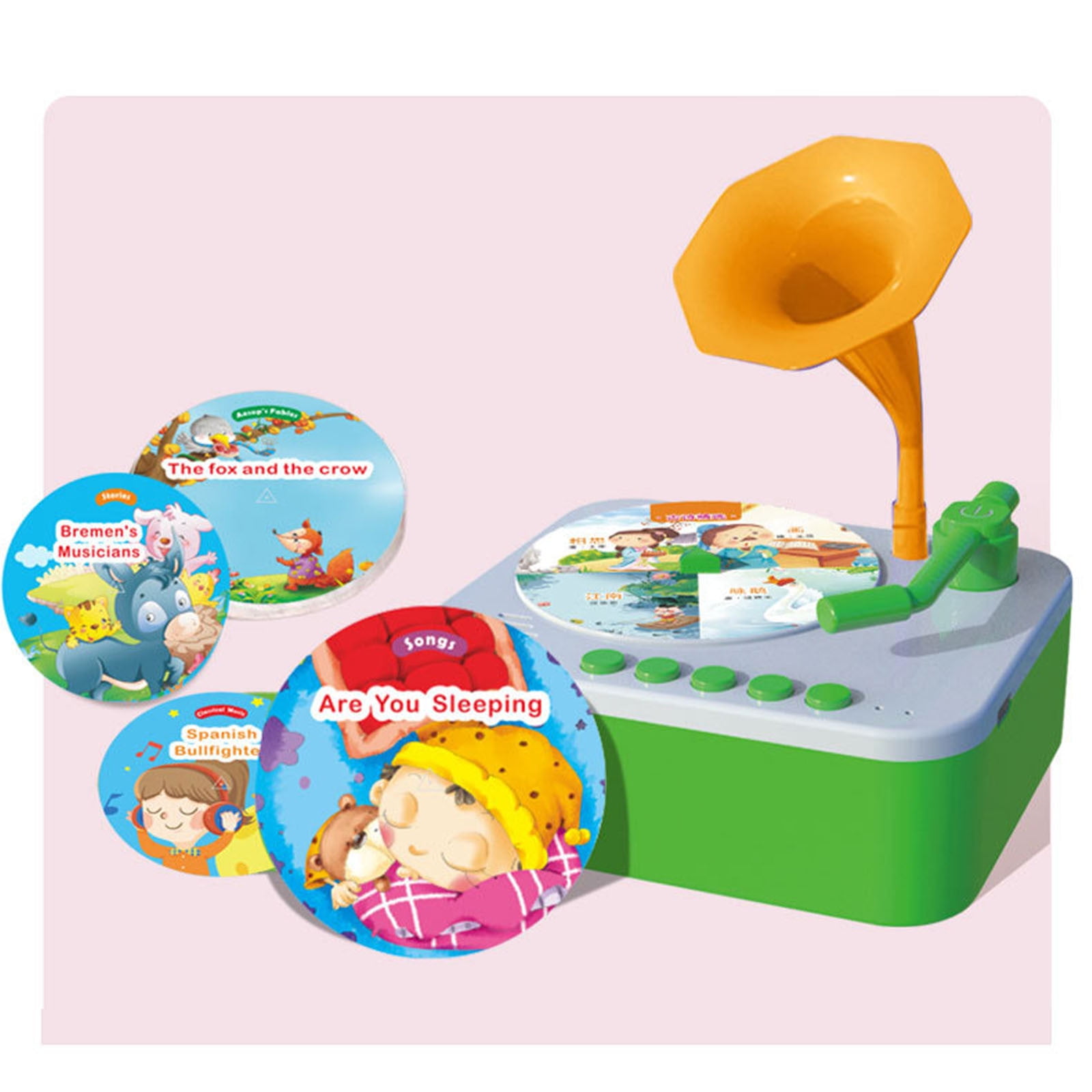 Kids Record Player, Kids Gramophone with 96 Cards, Children's ...