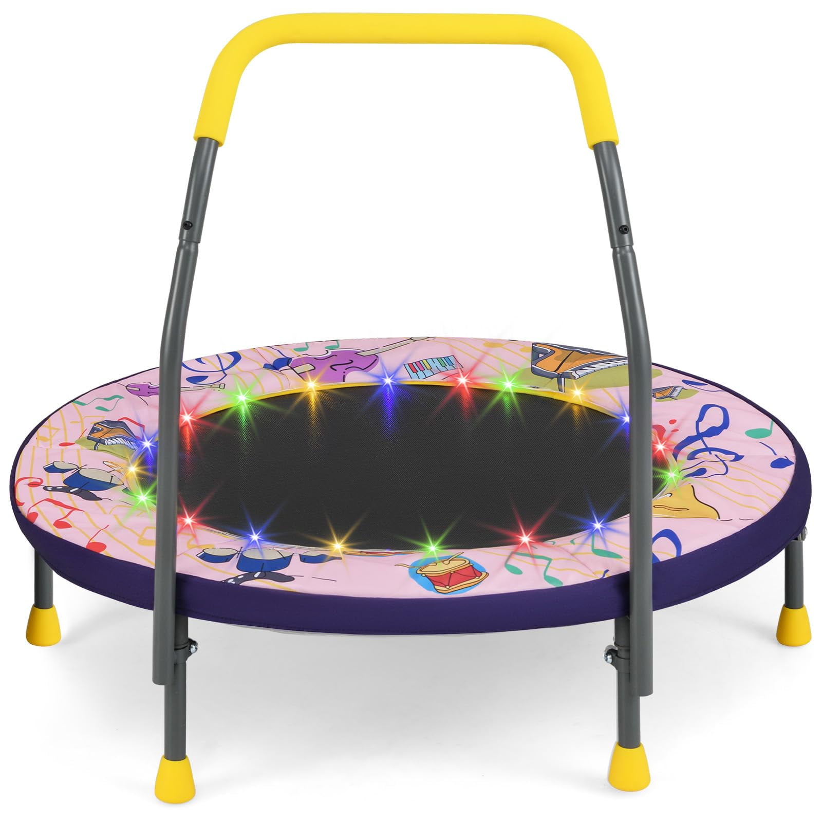 Kids Recreational Trampoline 36” Foldable with LED Light Modes ...