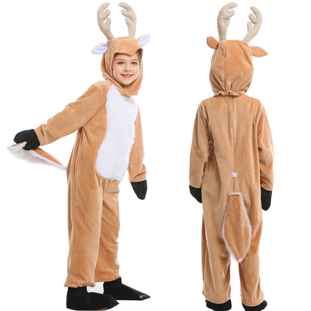 Kids Reindeer Costume Christmas Deer Romper Jumpsuit for Boys and Girls ...