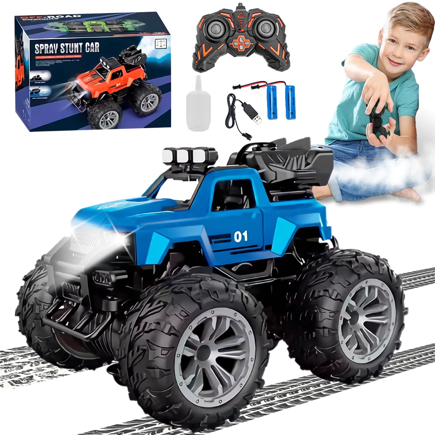 HNH Remote Control Car, 4WD RC Monster Truck for Boys Girls, 60+ Mins ...