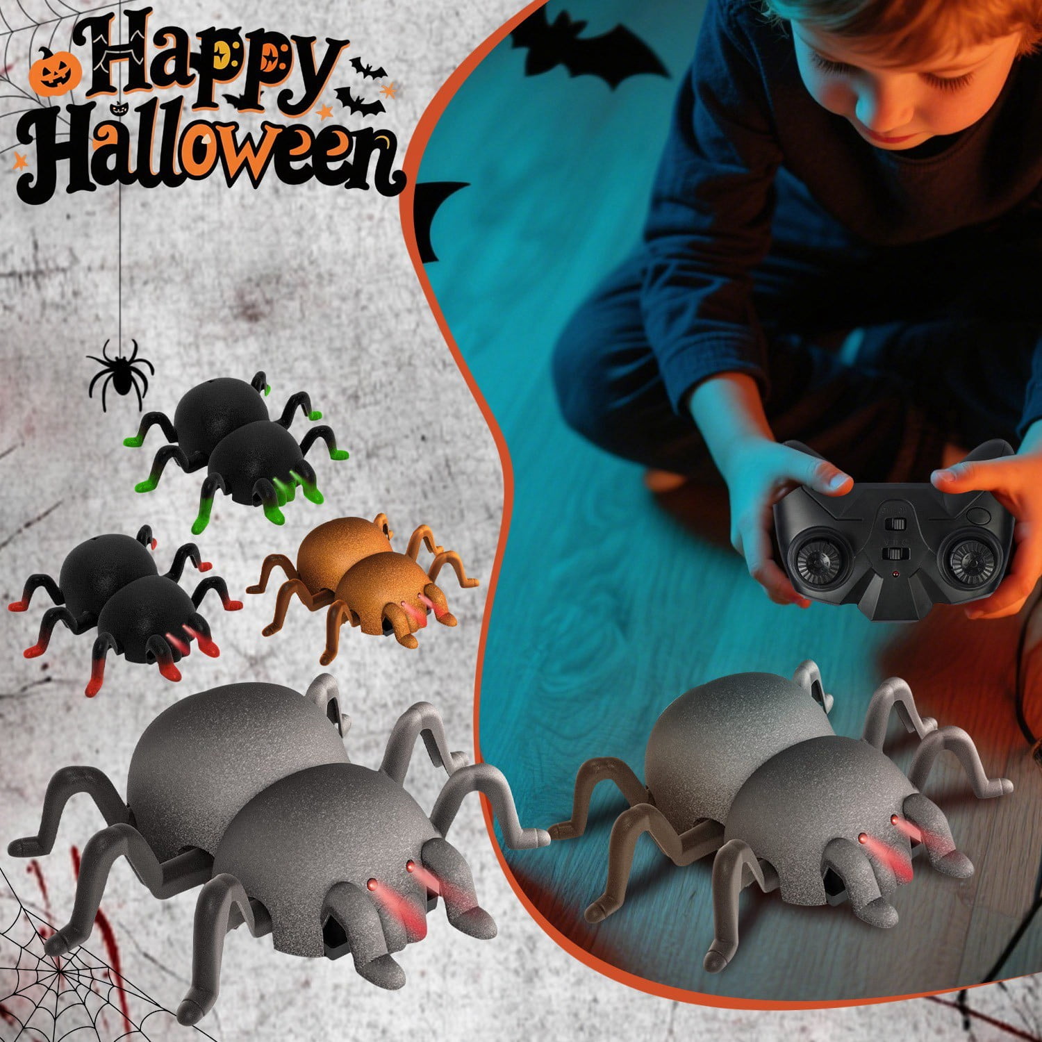 Kids Remote Control Moving Tarantula Spider, Halloween Kids Gifts ...