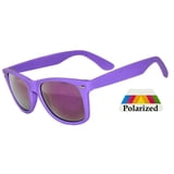 Kids Retro Sunglasses - Matte-Purple Frame / Mirror Polarized Lens ...